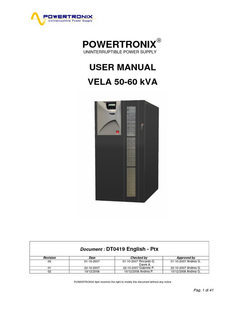 powertronix-vela-50-60-kva-ups-41 | PDF | Power Inverter | Mains Electricity