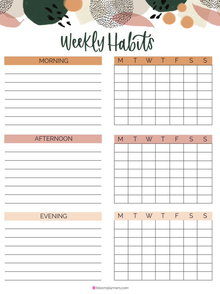 Mom Organizational Weekly Habits - Bloom Daily Planners - Freebie ...