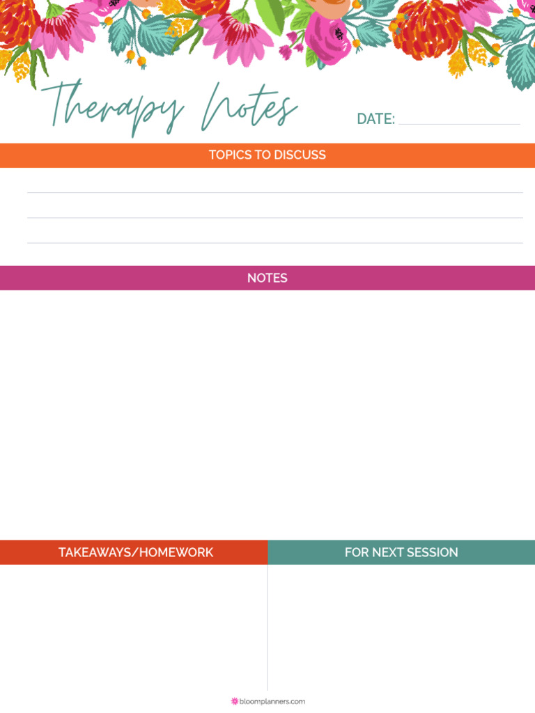 Therapy Notes - Bloom Daily Planners - Freebie Friday - Email Exclusive ...