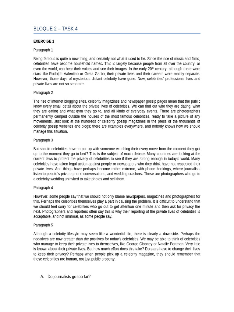 Bloque 2. Task 4. Reading | PDF | Graffiti | Advertising