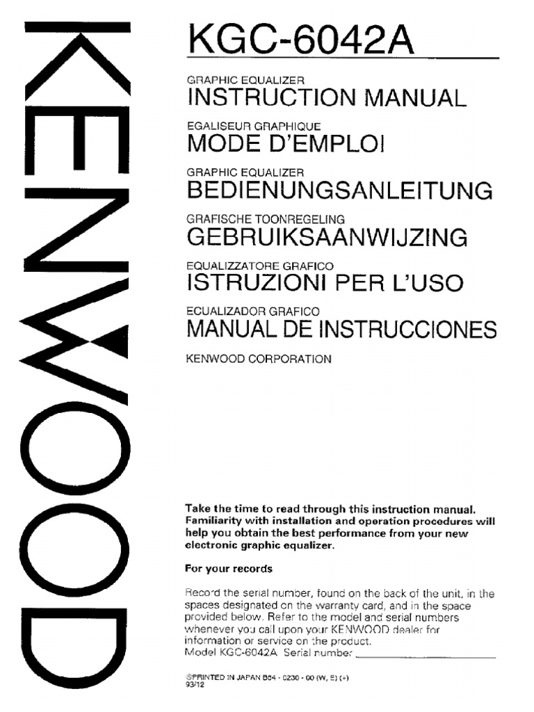 Kenwood KGC-6042A | PDF