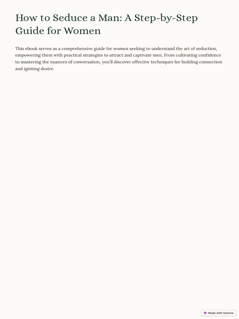 Mastering the Art of Seduction | PDF | Body Language | Nonverbal Communication