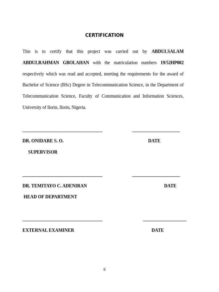 BSc Telecommunication Science Certification | PDF