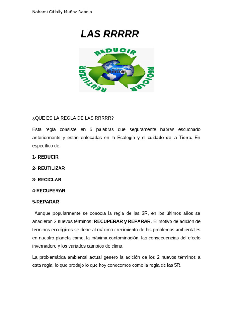 Las 5R - 113717 | PDF | Reciclaje | Residuos
