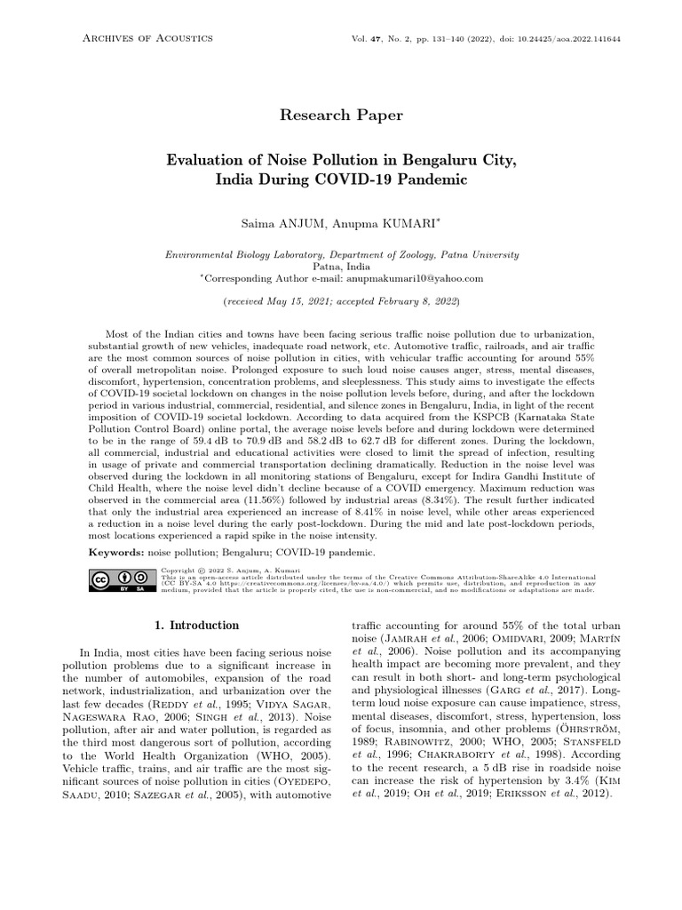 Evaluation of Noise Pollution in Be | PDF | Noise | Train