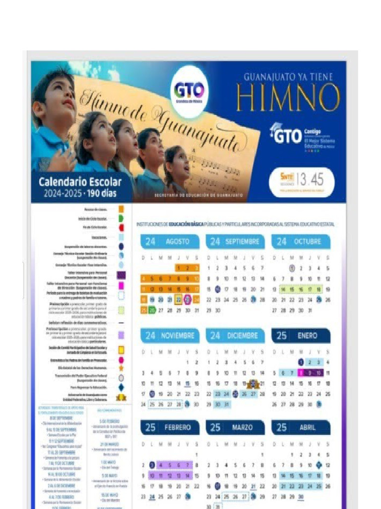 Calendario 24 25 Guanajuato | PDF