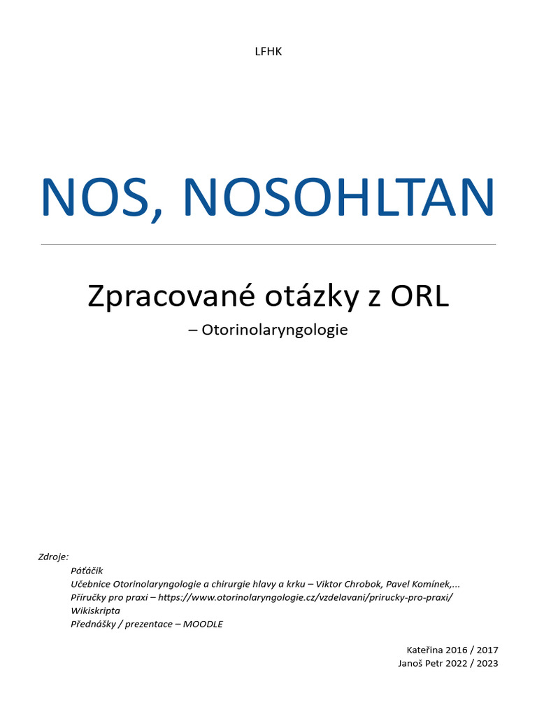 ORL - Skripta (2022) | PDF