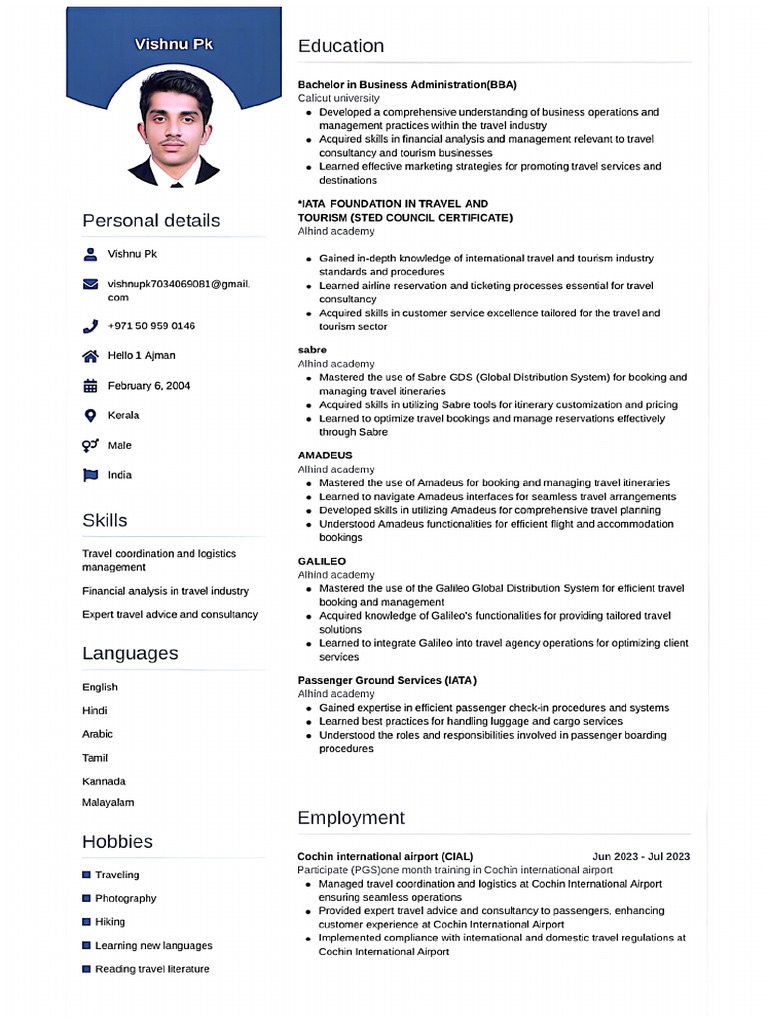 Vishnu PK - Resume | PDF