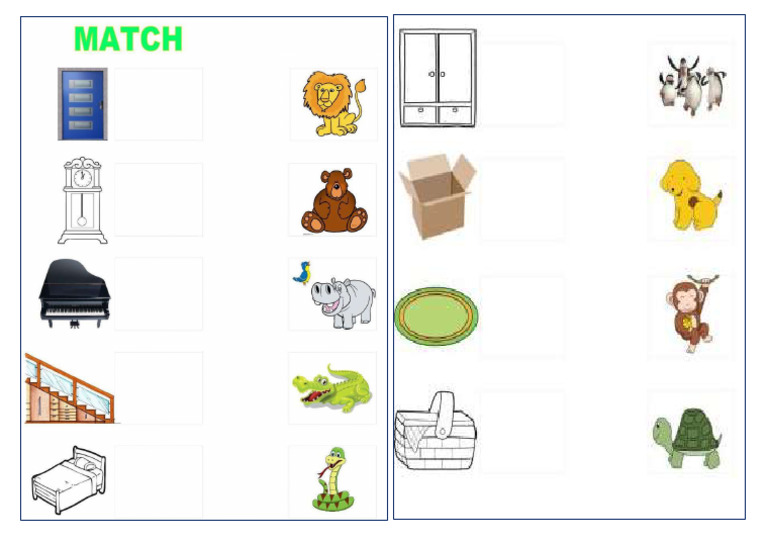 W19 Where's Spot Match Animals and Places | PDF