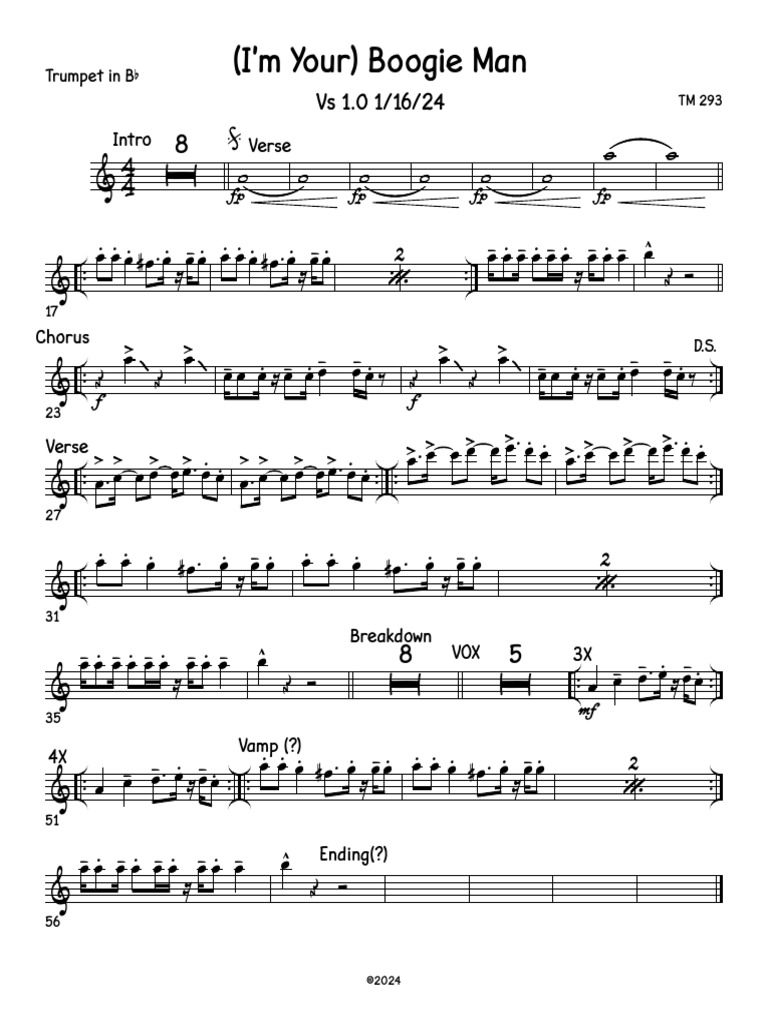 (I'm Your) Boogie Man - Trumpet in BB | PDF | Musical Forms