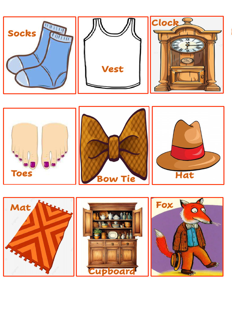 W19 W20 Fox's Socks Flashcards and Memory Game | PDF