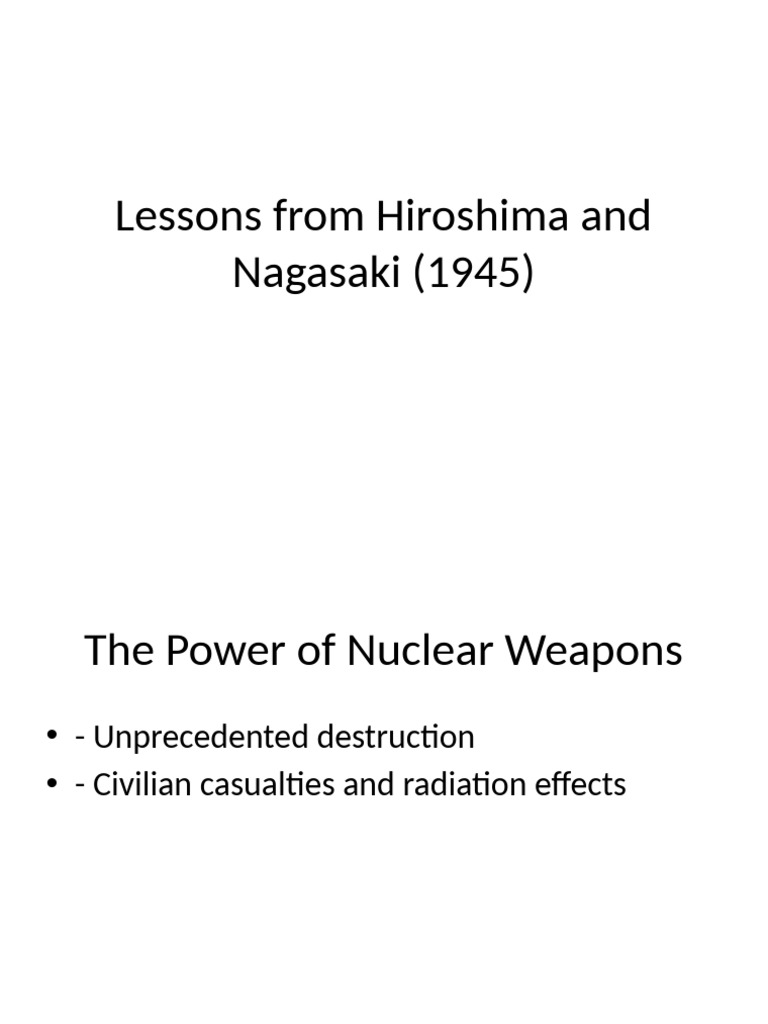 Hiroshima Lessons | PDF