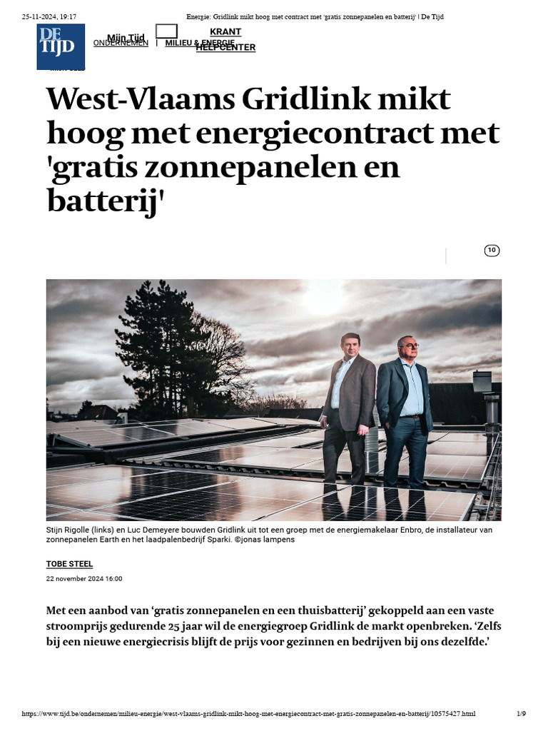 Energie - Gridlink - de Tijd | PDF