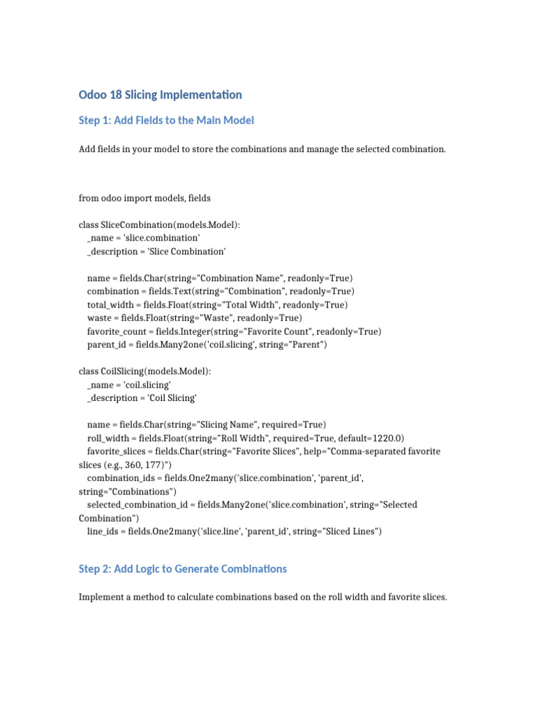 Odoo18 Slicing Implementation | PDF | Computer Programming | Computing