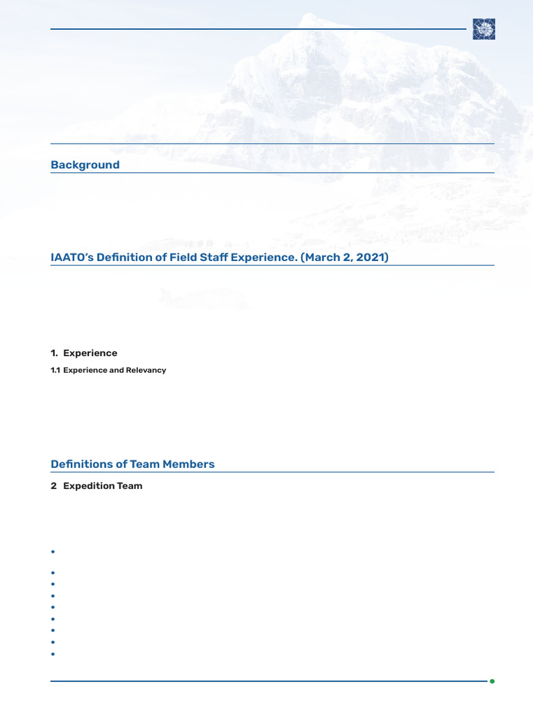IAATO Field Staff Experience Guidelines | PDF | Antarctica