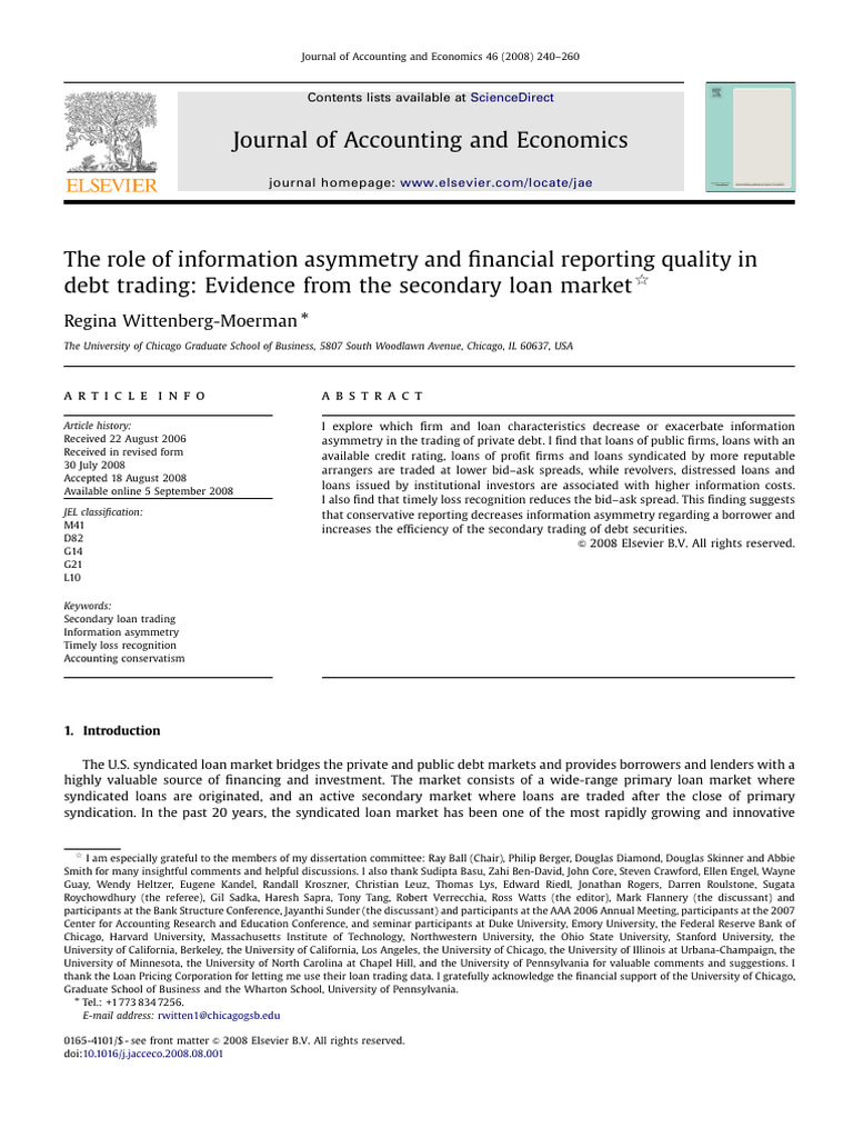 The Role of Information Asymmetry and Financial Reporting Quality in ...
