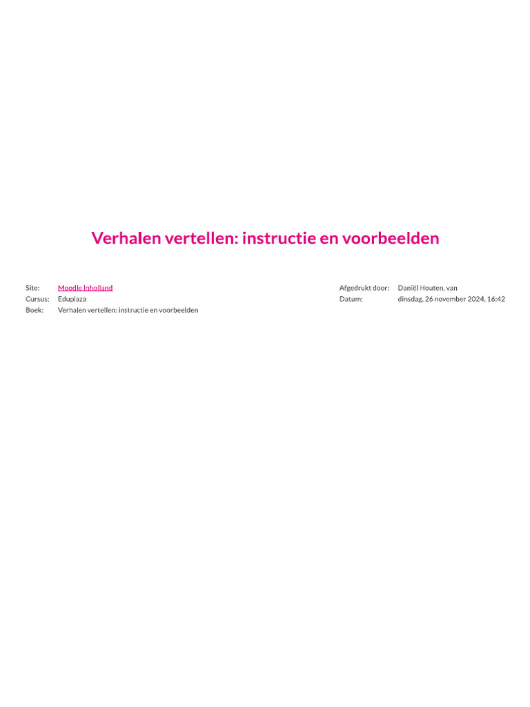 Verhalen Vertellen - Instructie en Voorbeelden | PDF