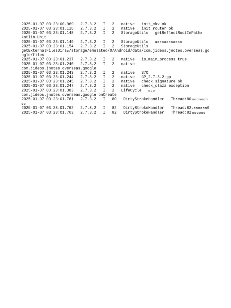 App Initialization Log Details | PDF