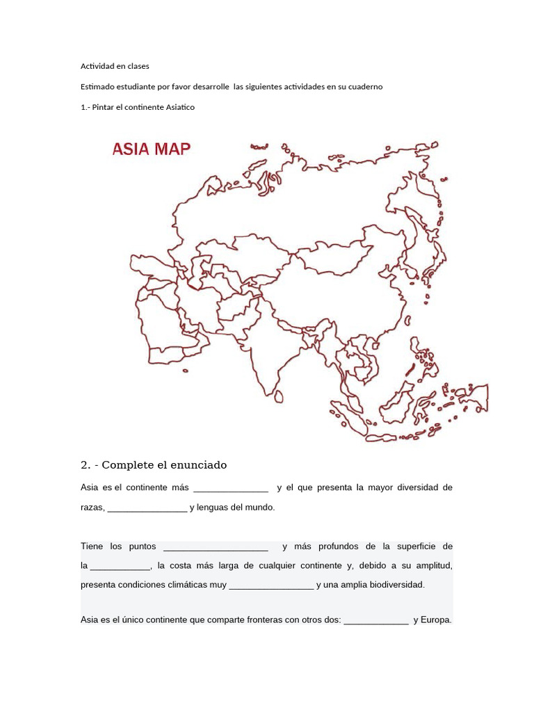 Actividad en clases Asia | PDF