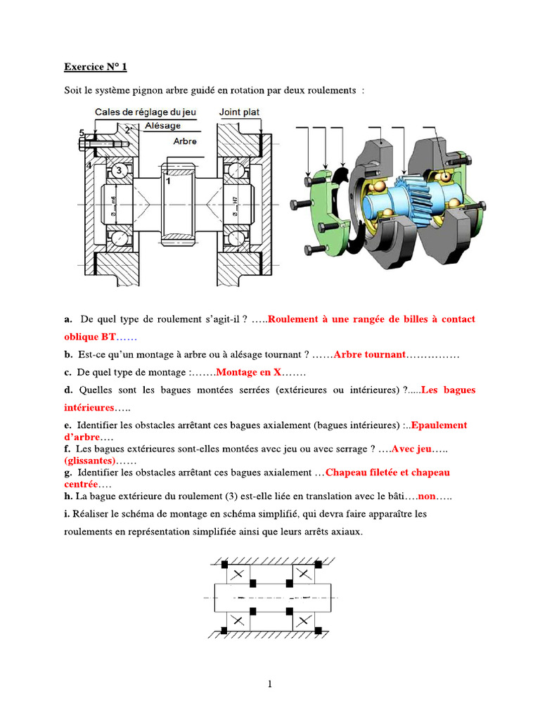 Exercices Guidage en Rotation | PDF