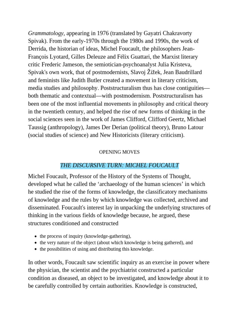 For Foucault- Discursive Formation | PDF | Discourse | Michel Foucault