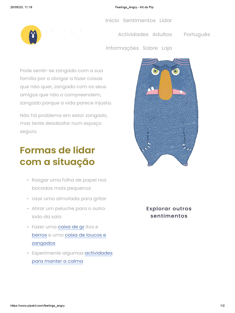 Feelings_Angry - Kit do Pip | PDF