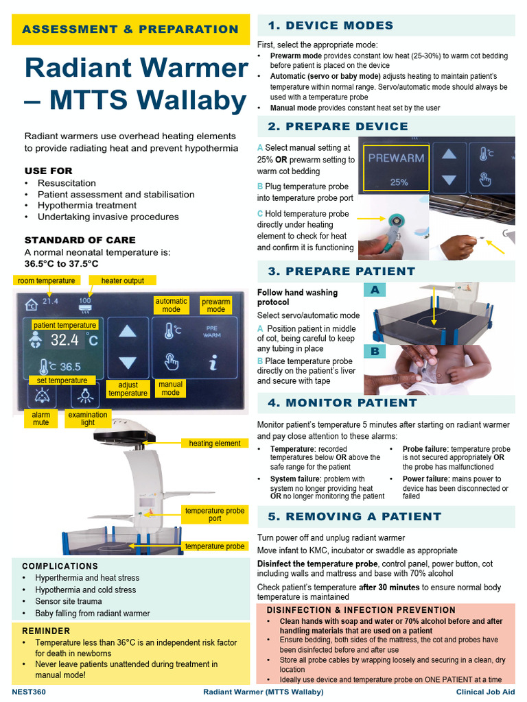 Clinical-Job-Aid_Radiant-Warmer-MTTS-Wallaby_Final_10-8-2024 | PDF | Hypothermia