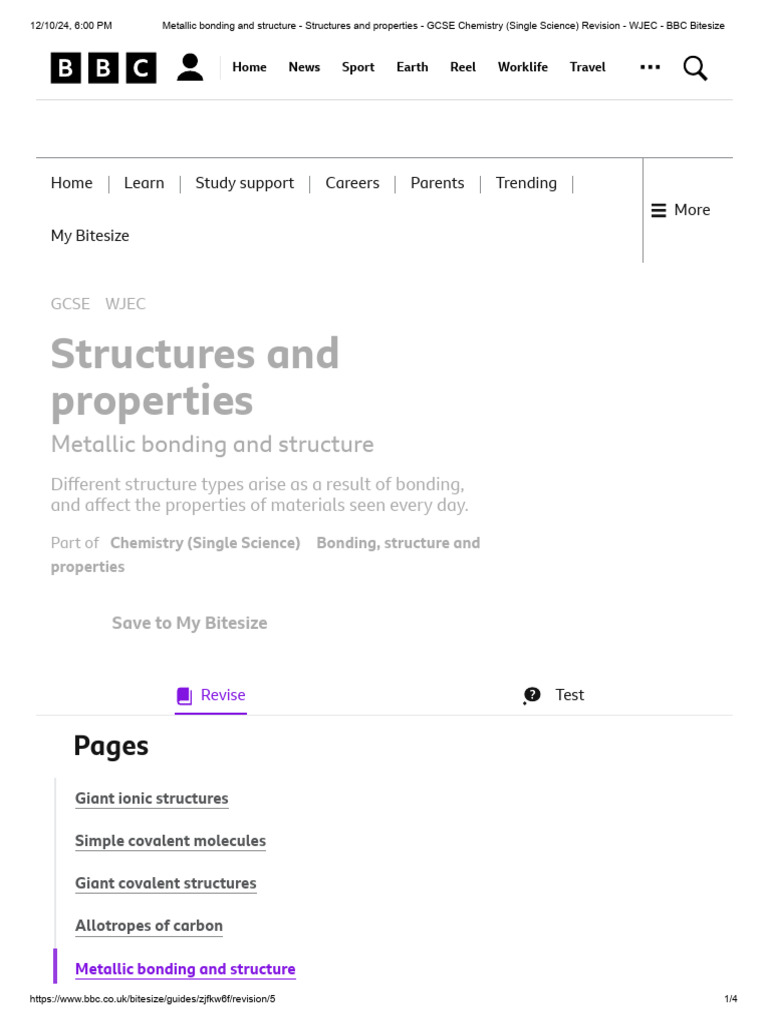 Metallic Bonding and Structure - Structures and Properties - GCSE ...