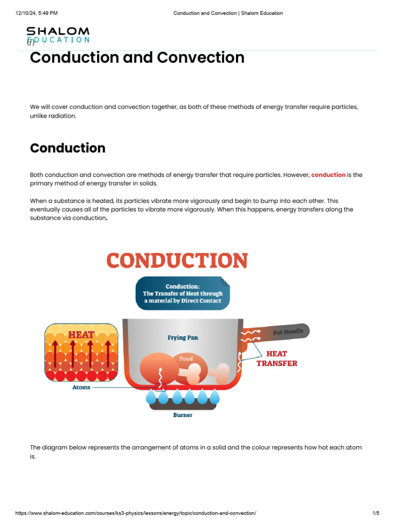 Energy Transfer: Conduction & Convection | PDF | Gases | Thermal Conduction