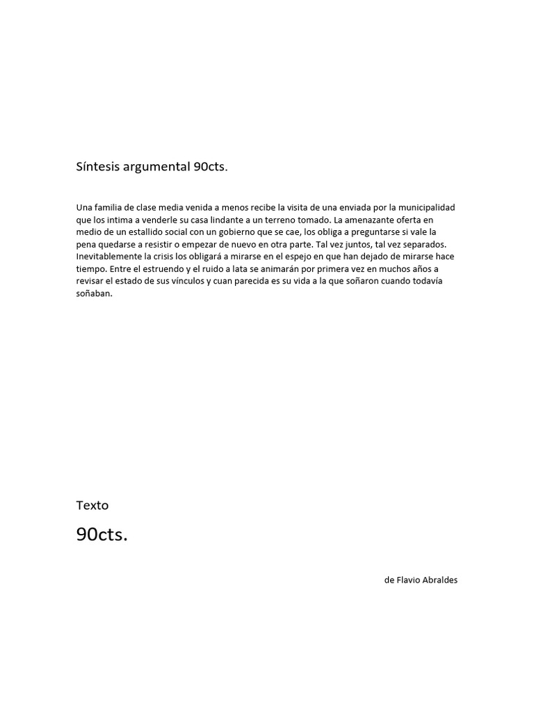 Síntesis Argumental y Texto 90cts-1 | PDF
