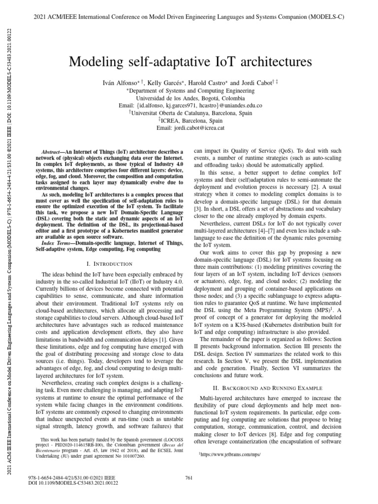Modeling_self-adaptative_IoT_architectures (1) | PDF | Internet Of Things | Computing