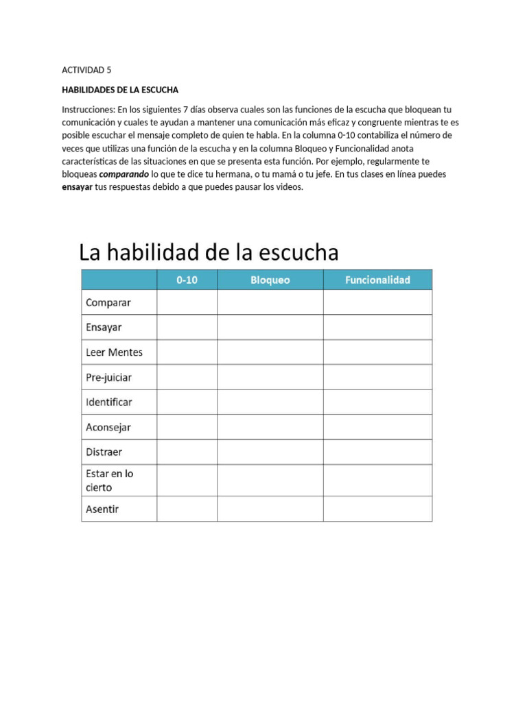 Mejora tus habilidades de escucha | PDF