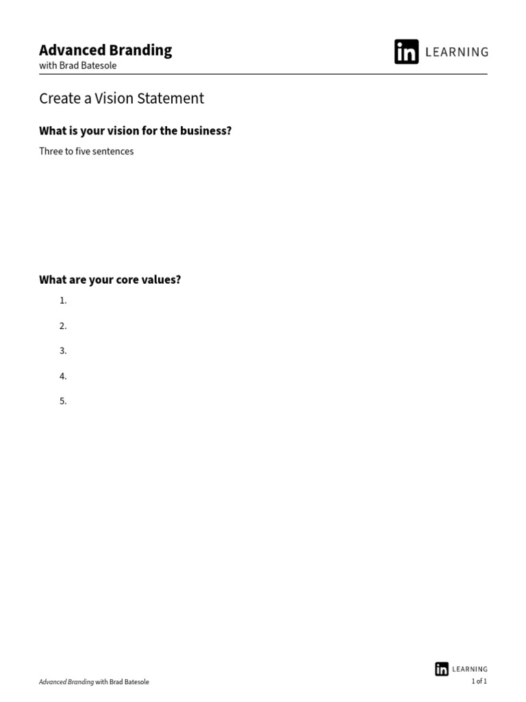 Create A Vision Statement | PDF