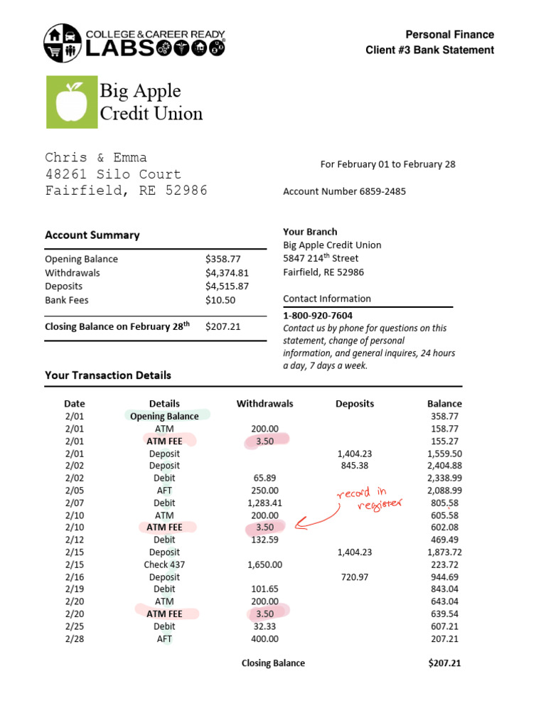 Client #3 Bank Statement | PDF | Debit Card | Deposit Account