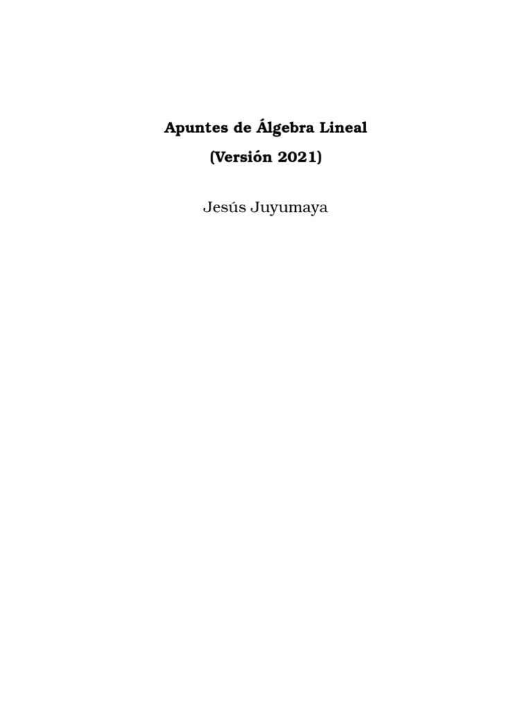 Apuntes de Álgebra Lineal 2021 | PDF | Grupo (Matemáticas) | Matriz ...
