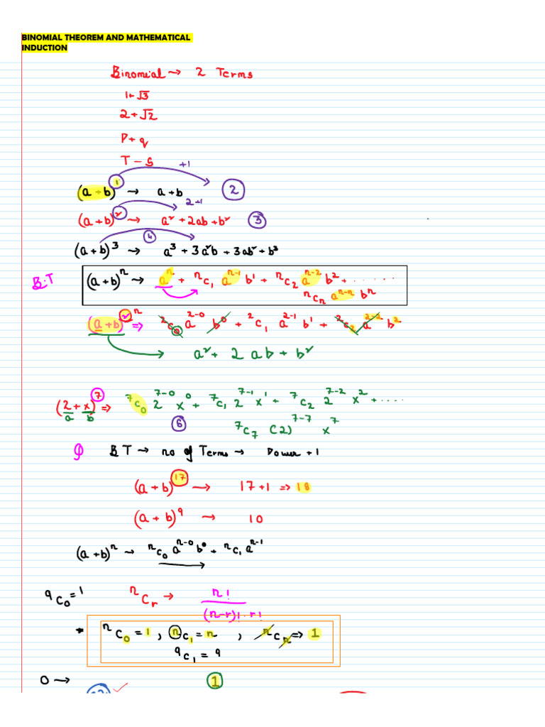 Binomial Theorem Lecture 01 | PDF