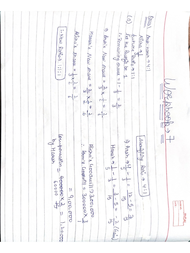 Solution of Workbook - 7 Ch-3 | PDF