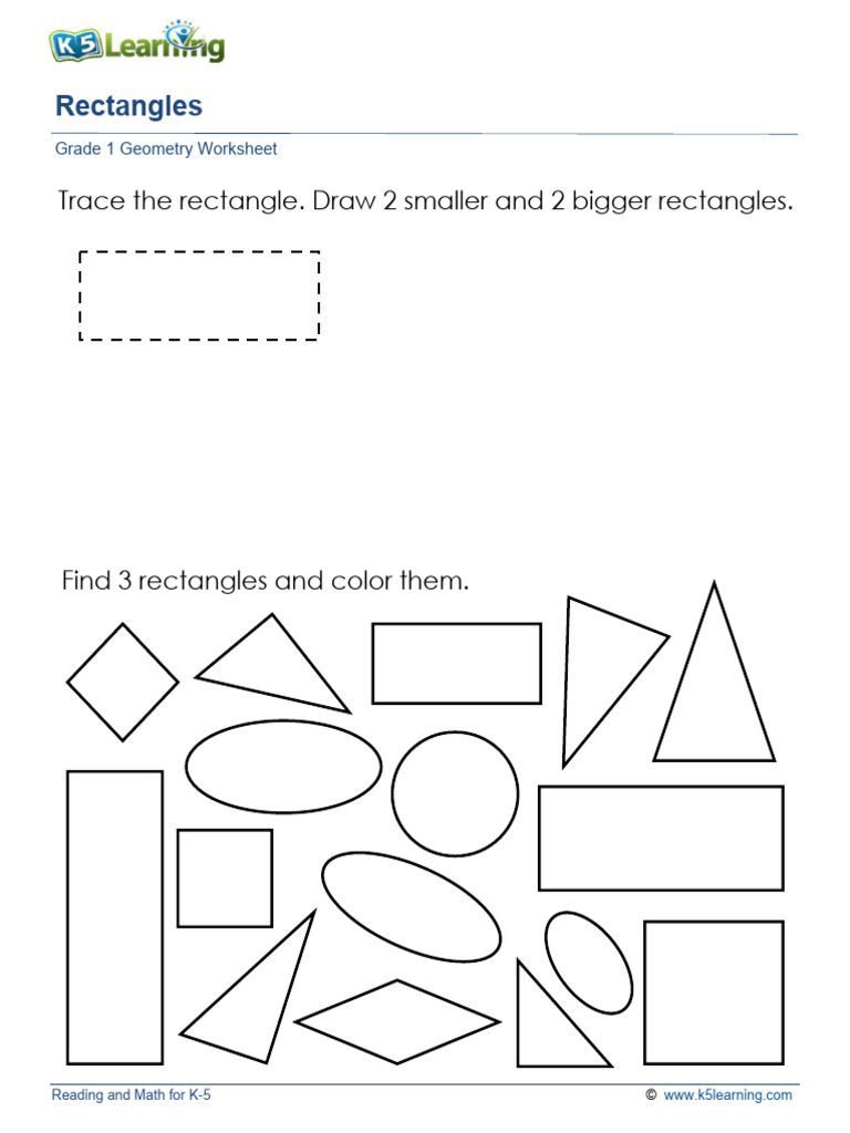 Grade 1 Geometry Identify Rectangles | PDF