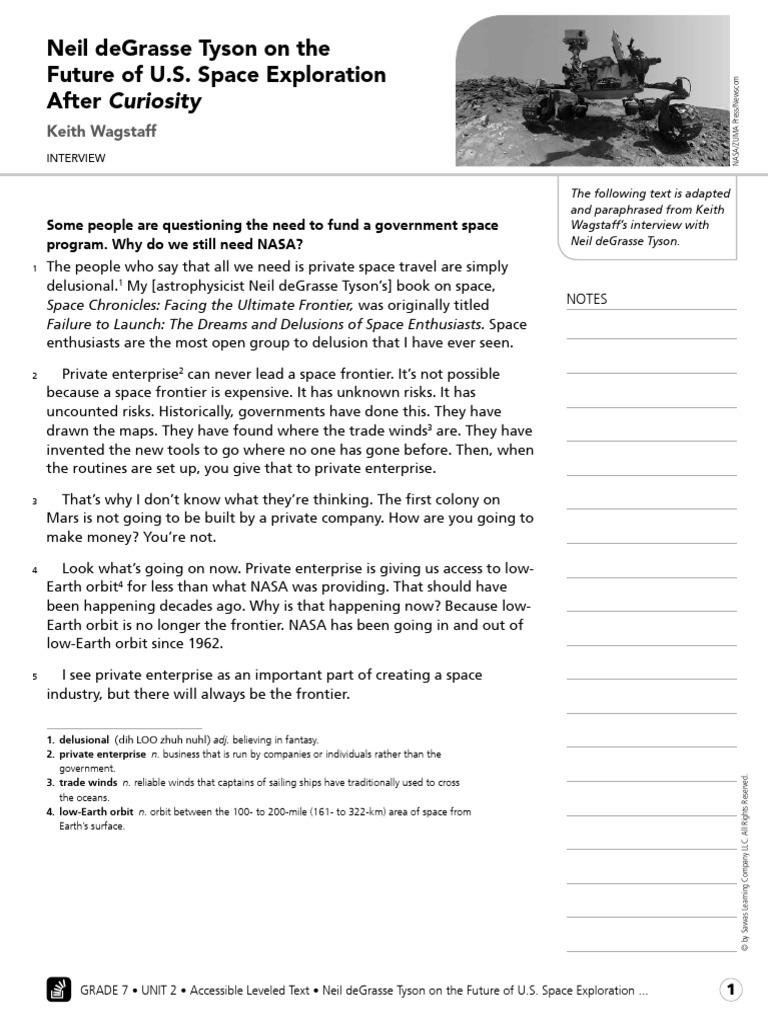 Tyson on NASA's Role in Space Exploration | PDF | Nasa | Curiosity (Rover)