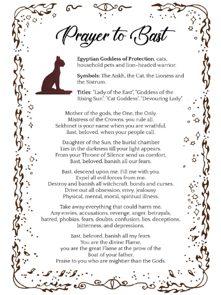 Prayer To Bast Printable Spells8 | PDF