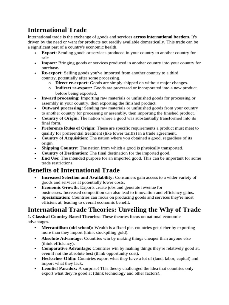 Int Trade | PDF | Non Tariff Barriers To Trade | Dumping (Pricing Policy)