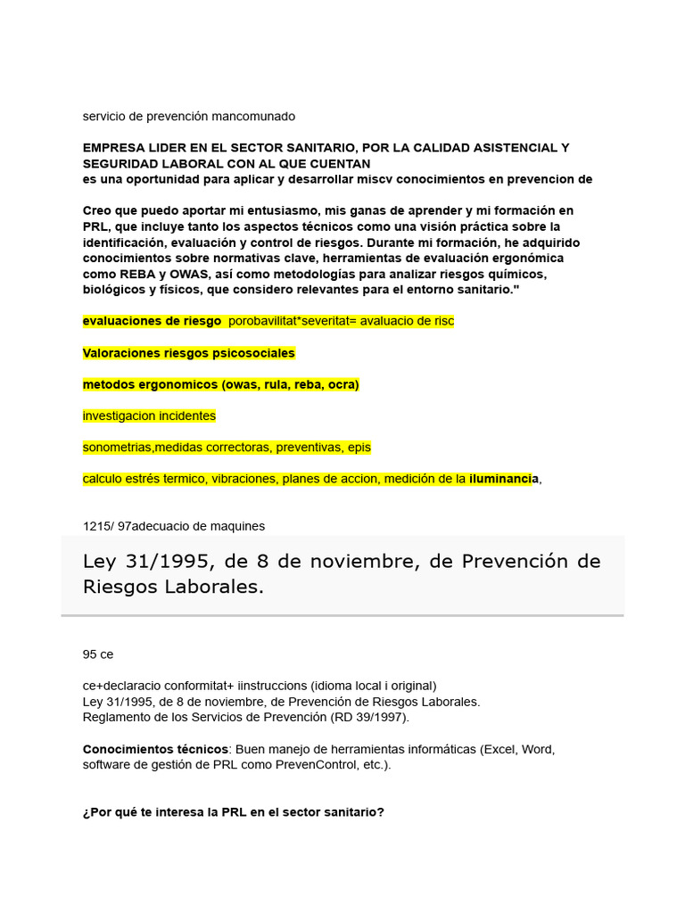 Entrevista PRL | PDF