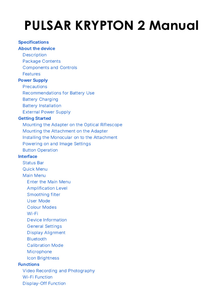 PULSAR KRYPTON 2-FXQ35-manual | PDF | Remote Control | Wi Fi