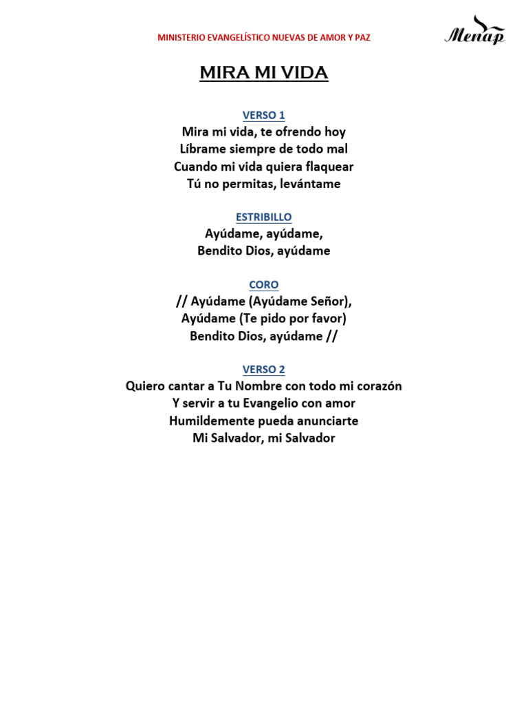 Mira Mi Vida - Letra | PDF