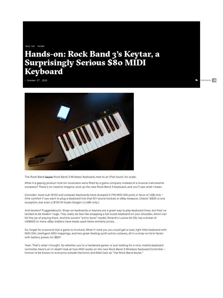 Hands-On: Rock Band 3's Keytar, A Surprisingly Serious $80 MIDI ...