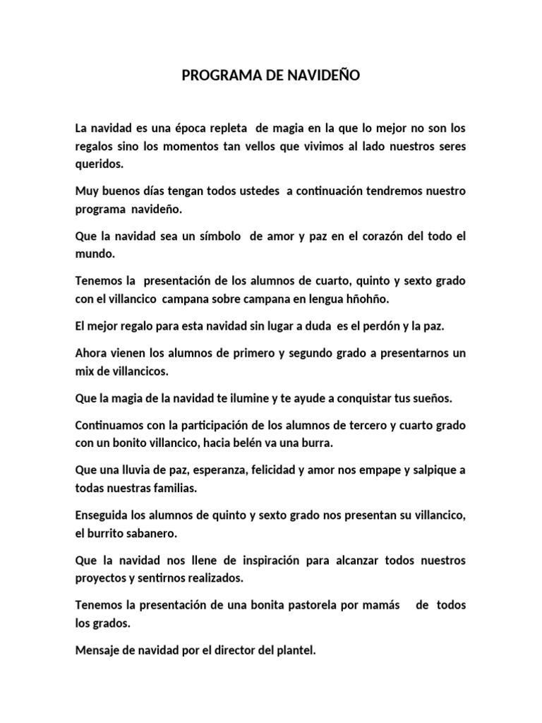 PROGRAMA NAVIDEÑO | PDF