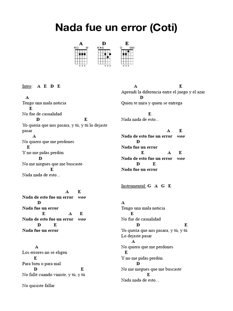 "Nada fue un error: Análisis de la canción" | PDF