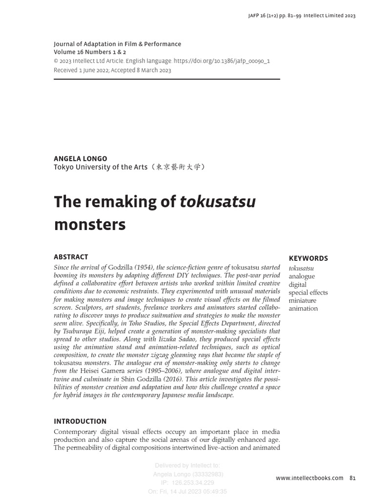 The Remaking of Tokusatsu Monsters | PDF