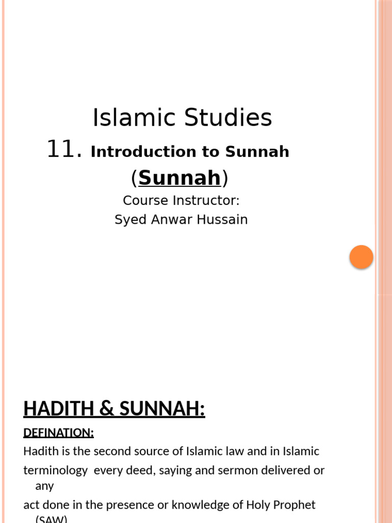 Introduction To Hadith & Sunnah | PDF