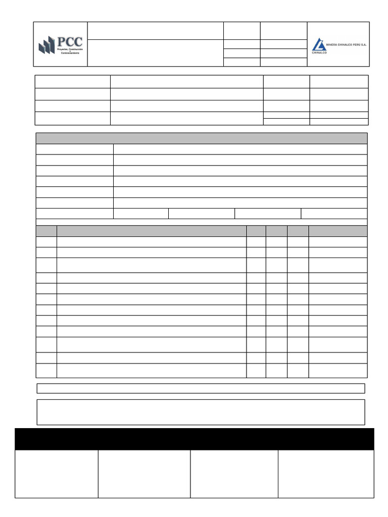 PCCQ-C-M-004 - Registro de Inspeccion de Montaje Equipos Mecanicos | PDF